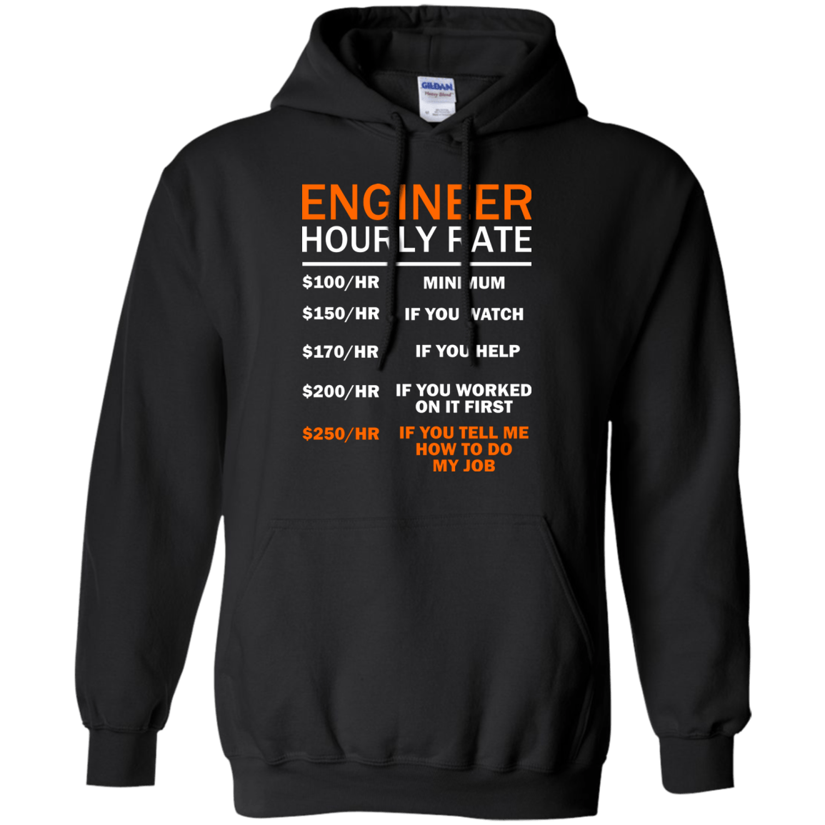 Engineer Hourly Rate | Funny T-shirts | Engineering Outfitters